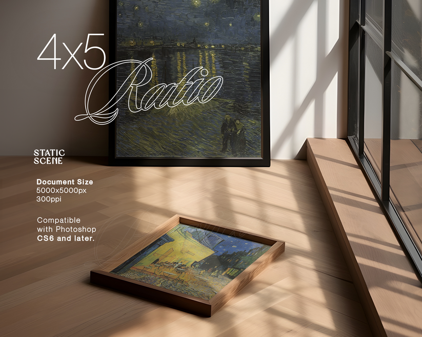 Two 4x5 Frames with Moody Light Mockup – WasMockups