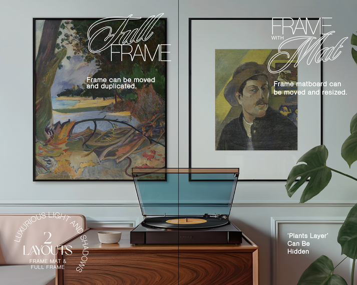 Movable Frame with Retro Record Player Mockup – WasMockups