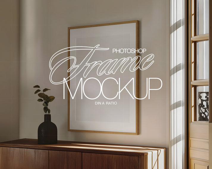 DIN A Wood Frame in Moody Interior Loft Mockup – WasMockups
