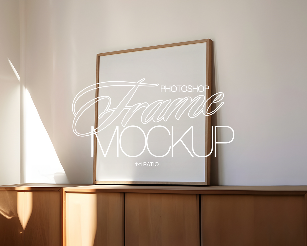 1x1 Wood Frame Side-Angle Mockup – WasMockups