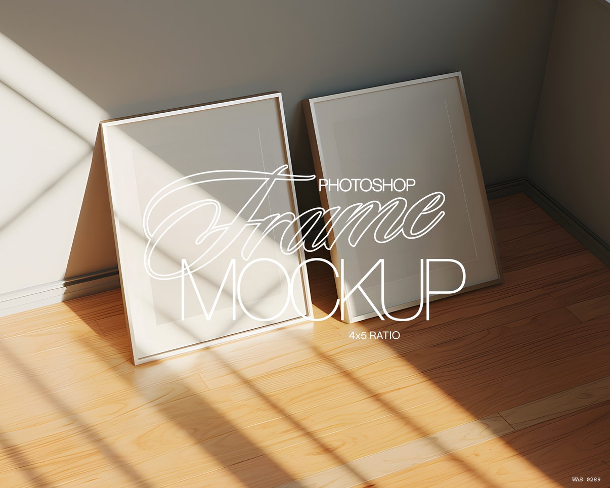 4x5 White Frames Sunlight Bathed Mockup – WasMockups