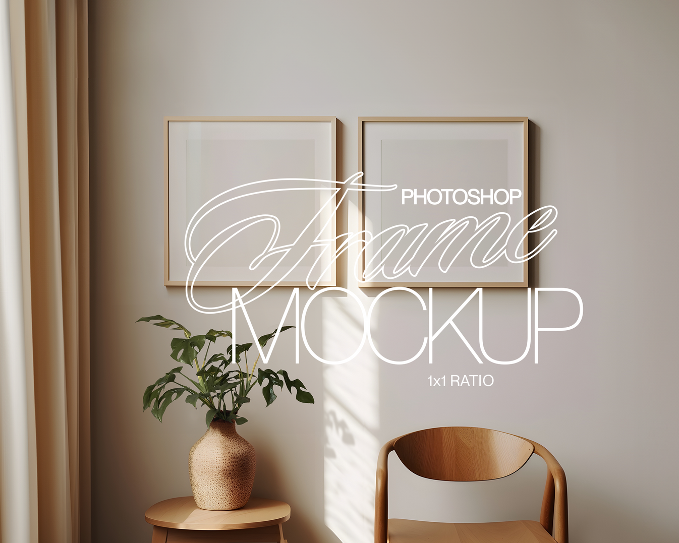 Two 1x1 Frames Sunlight Interior Mockup – WasMockups