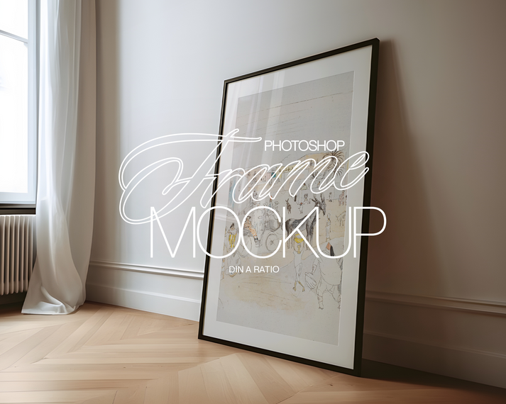 DIN A Black Leaning Frame Side-Angle Mockup – WasMockups