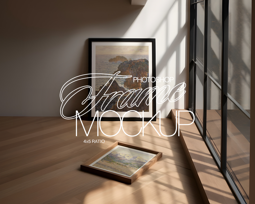 Two 4x5 Frames with Moody Light Mockup – WasMockups