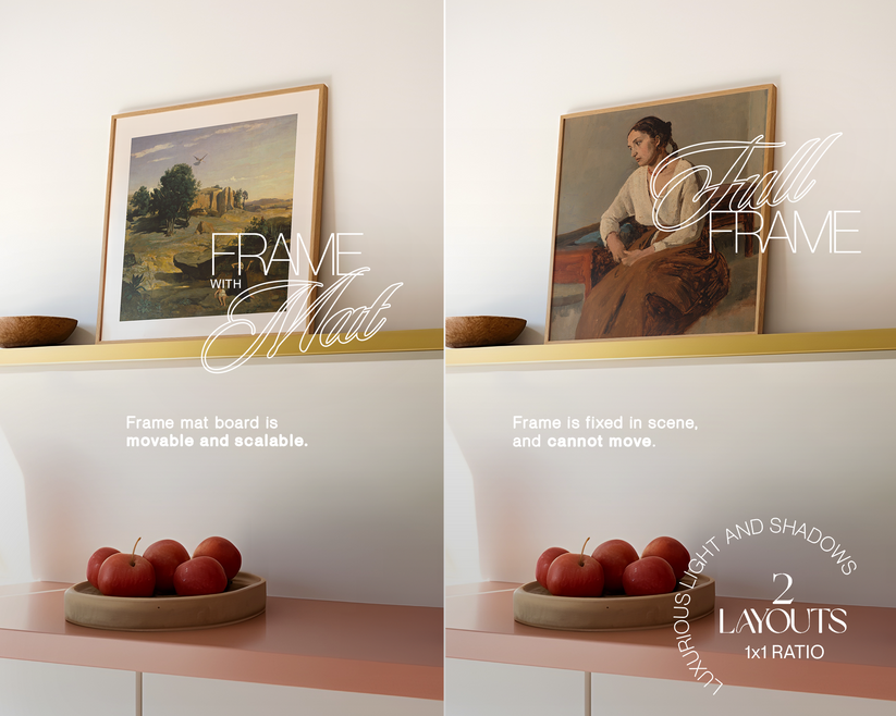 1x1 Frame in Retro Modern Kitchen Mockup – WasMockups