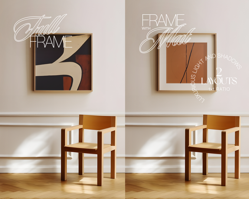 1x1 Frame in Classic Scene with Chair Mockup – WasMockups