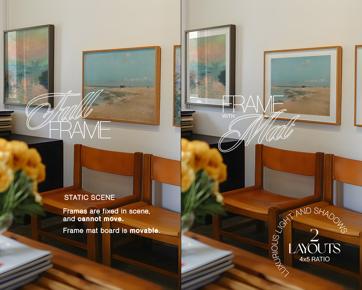 5x4 and 4x5 Frames in Cosy Home Studio Mockup – WasMockups