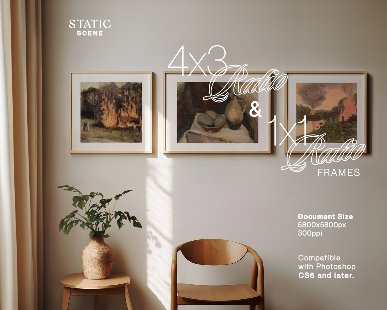 1x1 and 4x3 Ratio Frames Interior Mockup – WasMockups