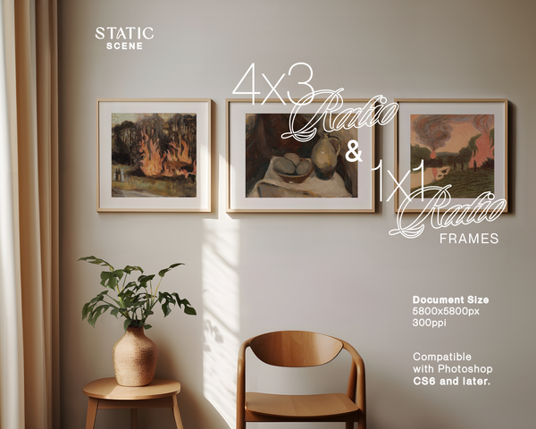 1x1 and 4x3 Ratio Frames Interior Mockup – WasMockups