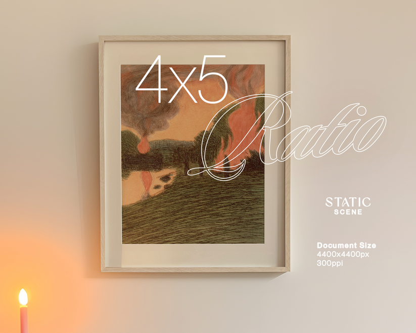 4x5 Frame Pastel Interior Mockup – WasMockups
