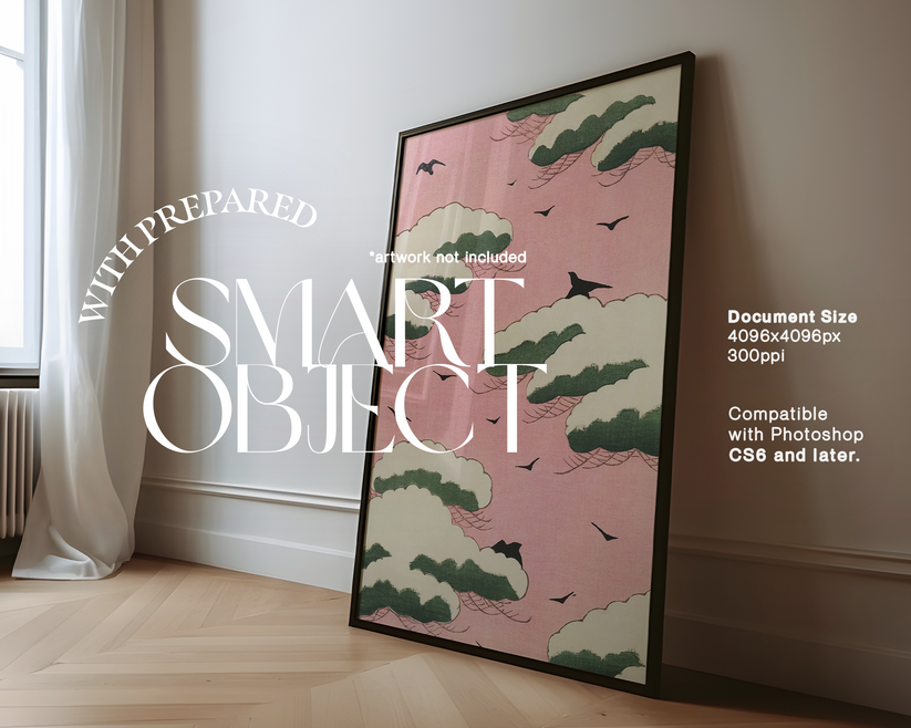 DIN A Black Leaning Frame Side-Angle Mockup – WasMockups