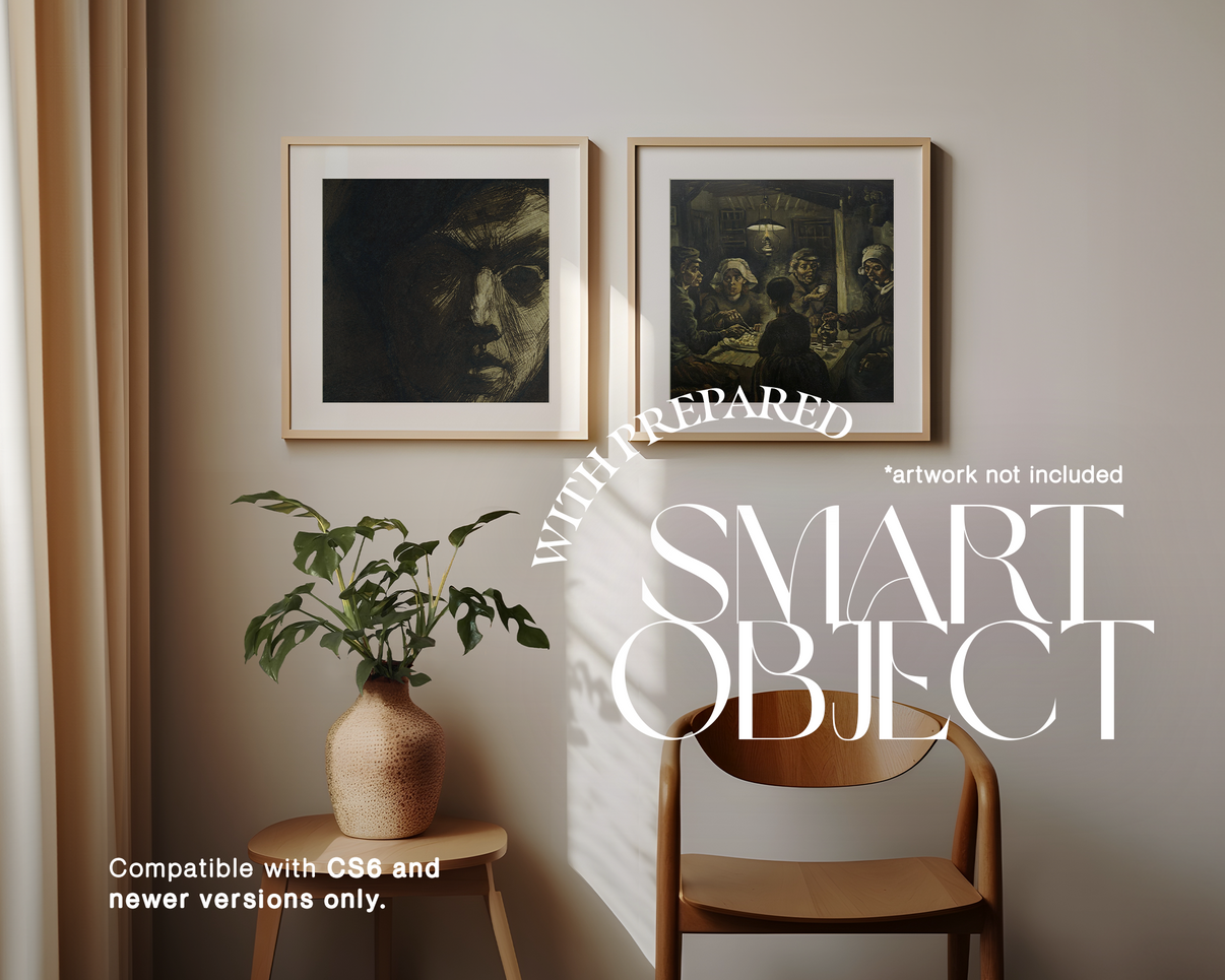 Two 1x1 Frames Sunlight Interior Mockup – WasMockups
